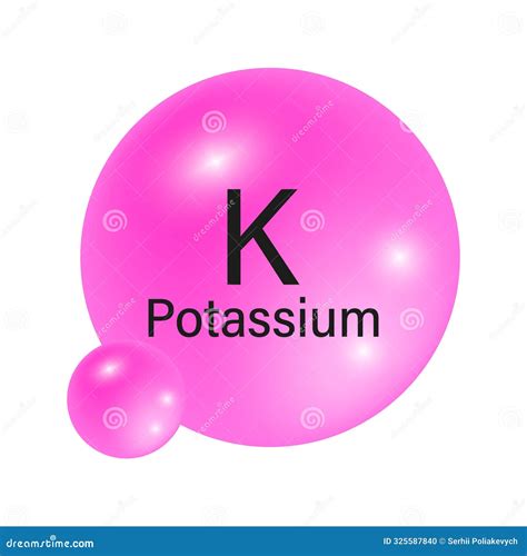 Potassium Element Icon Pink Gradient Sphere Atomic Symbol K Vector Illustration Stock