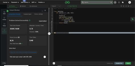 Geeksforgeeks 160daysofproblemsolving Day18 Kmpalgorithm Devansh Gupta