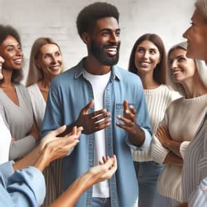 White Woman Among Black Men Ai Art Generator Easy Peasyai