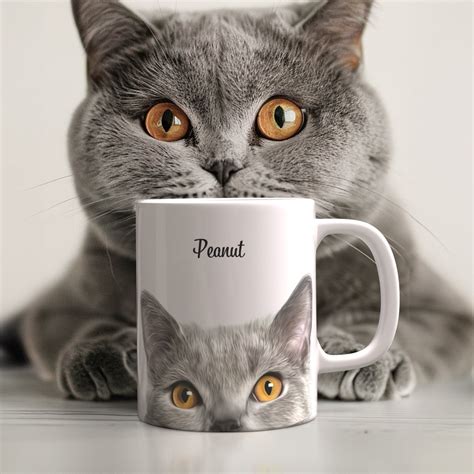 Custom Cat Mug With Name Custom Cat Face Mug Cat Coffee Mug T Cat