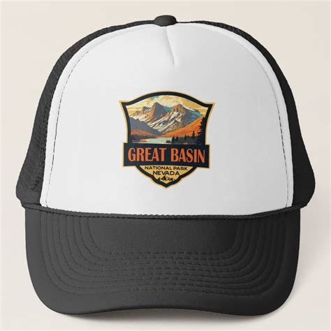 Great Basin National Park Illustration Travel Art Print Trucker Hat