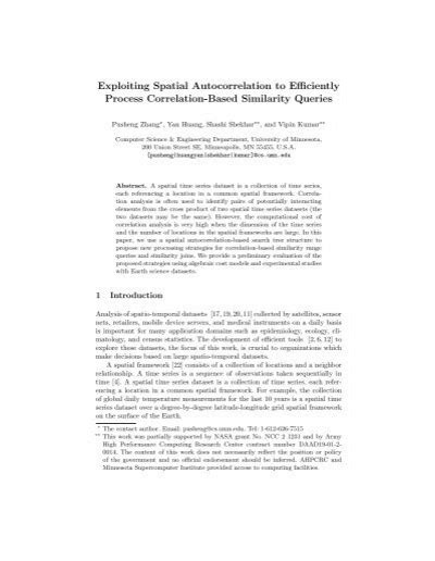 Exploiting Spatial Autocorrelation To Efficiently Process Correlation