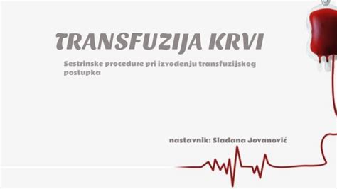 Transfuzija Krvi Genially