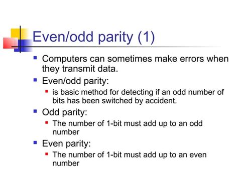 Error Checking And Correction Parity Bit Majority Voting Check Digit Pptx