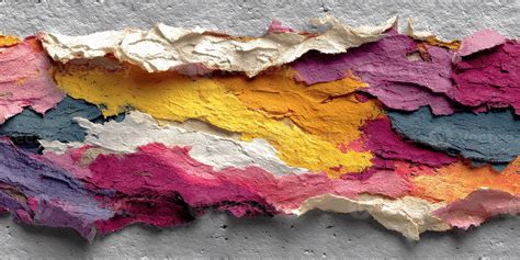 Colorful Layers Of Torn Paper Creating An Artistic Texture On A