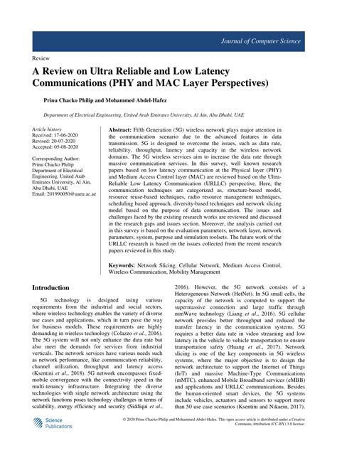 Pdf A Review On Ultra Reliable And Low Latency Communications Phy And Mac Layer Perspectives