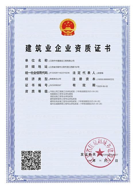 资质荣誉 江阴市华厦建设工程有限公司