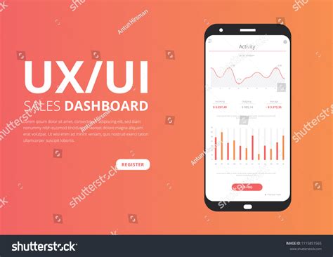 Ui Ux Sales Dashboard Application Infographics Stock Vector Royalty Free Shutterstock