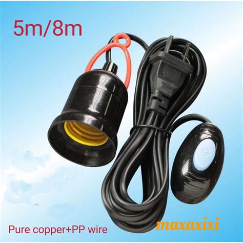New Hanging Extension Cord Lamp Holder Lamp Head E Socket Power Cord With Independent Switch