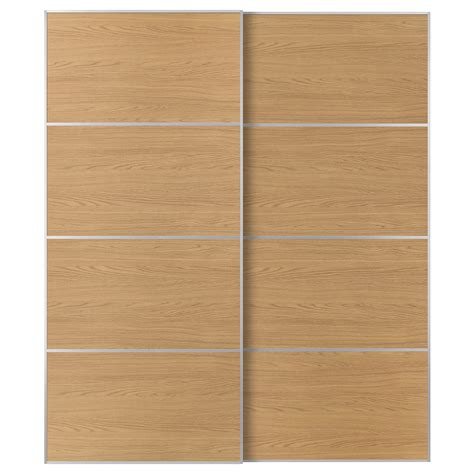 Mehamn Jeu 2 Ptes Coul Aluminium Double Face Motif Chêne 200x236 Cm