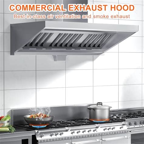 6ft Commercial Kitchen Exhaust Hood Food Truck Vent Hood Durable