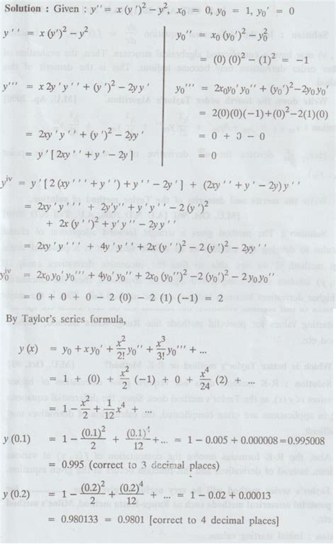Solving Higher Order Linear Differential Equations Taylors Series
