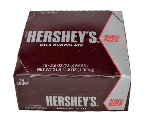 Hersheys Milk Chocolate King Size Bar 18 Box Candy Favorites