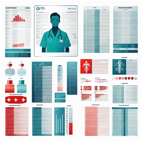 Medical Chart Vector Set White Background Isolated Premium Ai Generated Vector