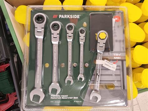 Parkside Flexible Head Ratchet Spanner Set 5 Piece Set Hotukdeals