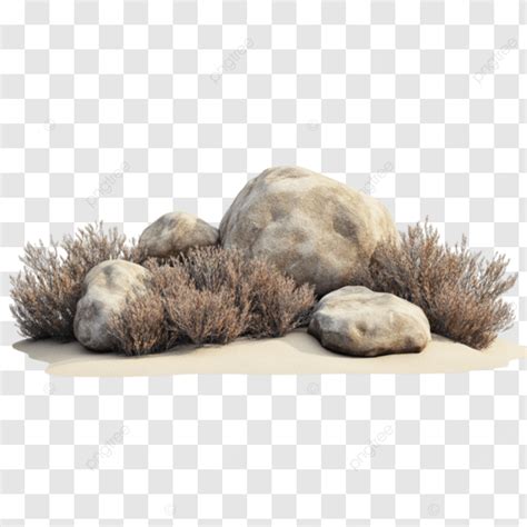 거친 야외 풍경을 만들어내는 자연적인 바위와 관목 그룹 바위 덤불 야외 풍경 Png 일러스트 및 이미지 에 대한 무료 다운로드 Pngtree