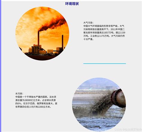 269 大学生html期末大作业 ―【保护环境环保主题网页首页1页】 Web前端网页制作 Html5css3小王想在网页中添加一段