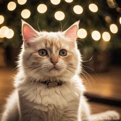 Cute White Cat Stable Diffusion Online