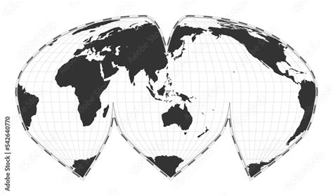 Vector World Map Alan K Philbricks Interrupted Sinu Mollweide Projection Plan World
