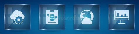 Set Cloud Technology Data Transfer Server Data Web Hosting Social