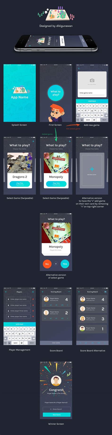Design A Mockup For A Board Game Score Tracking App Freelancer