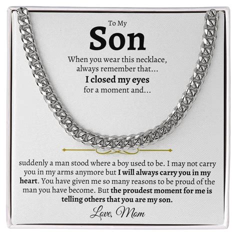 To My Son Chain Necklace Necklace For Son From Mom T For Him