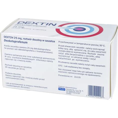 Dextin 25 Mg Roztwór 20 Saszetek Opinie Skład I Cena ️ Apteka