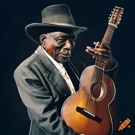 Blind Willie Mctell Legendary Folk Musician With A Guitar On Craiyon