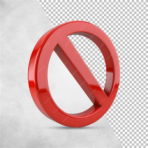 3d Render Block Sign Icon Not Allowed Forbidden Sign Prohibition Sign