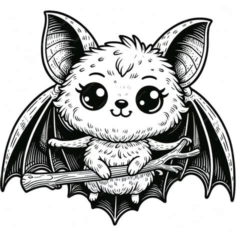 Premium Photo A Drawing Of A Bat With A Black And White Face And Eyes