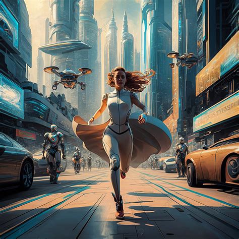 번화한 도시 풍경을 묘사하는 그림 스타일의 미래 지향적인 3d 렌더링 그림 2025년 도시는 우뚝 솟은 하늘의 눈부신 조화입니다 날아다니는 차량과 패니팅 도시 수액