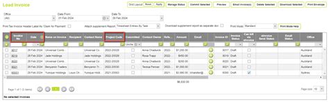 Wip Write Ons And Write Offs By Invoice By Project Report Abtrac Support