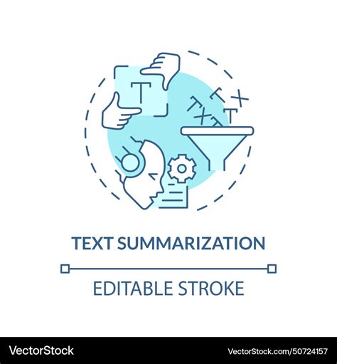 Text Summarization Soft Blue Concept Icon Vector Image