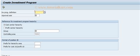 im25 sap tcode create investment program