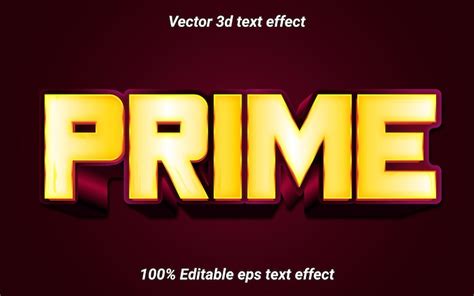 Premium Vector Prime Editable 3d Text Effect