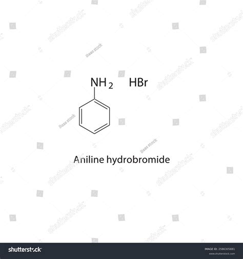 Aniline Hydrobromide Skeletal Structurearomatic Amine Salt Stock Vector