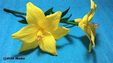 How To Make Origami Lily Crepe Paper Flower Easy And Fast Step By Step