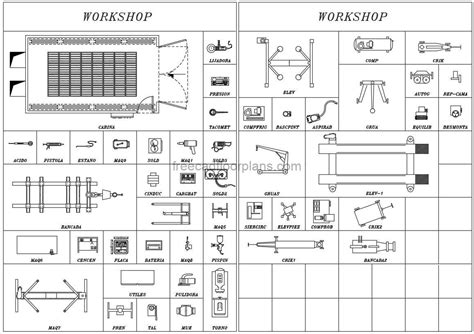 Workshop Tools And Machinery Autocad Blocks 107211 Free Cad Floor Plans