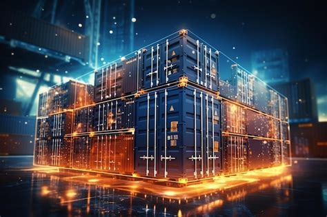 Premium Photo A Stack Of Shipping Containers