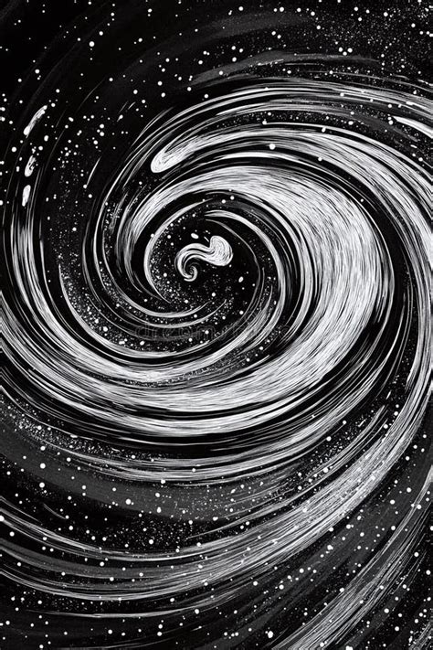 Scratch Engraving Of A Swirling Galaxy Intricate Star Patterns And Bold
