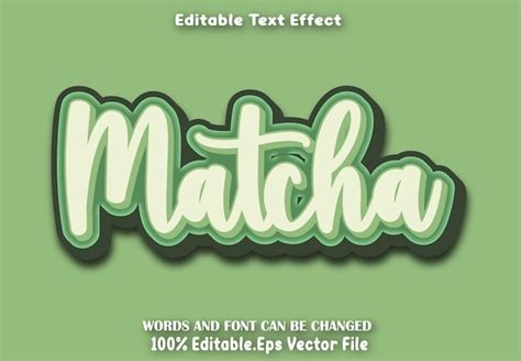 Premium Vector Matcha Editable Text Effect Cartoon Style