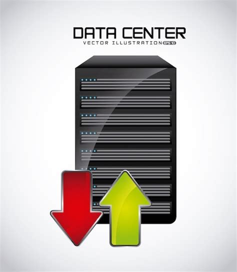 Data Center Network Servers And Transfer Arrows Illustration Jiffy Designs