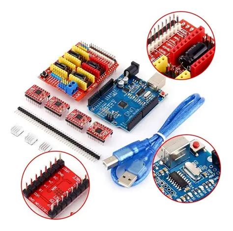 Kit Shield Cnc V3 Arduino A4988 4pz Arduino Uno R3 1pz Mercadolibre