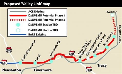 Map Of Valley Link Project Rail Lines