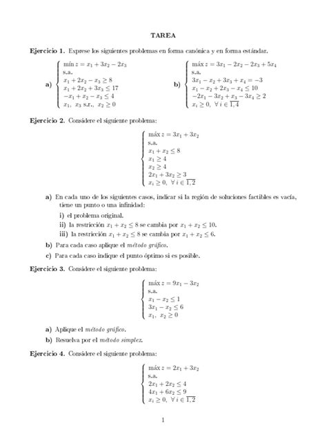 Tarea Progrmacion Lineal Pdf Algoritmos Y Estructuras De Datos Análisis Matemático