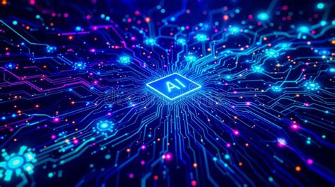 ai network with glowing nodes and circuits symbolizing artificial