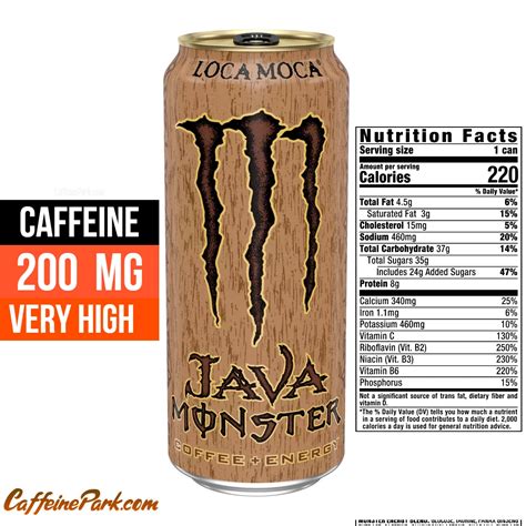 Java Monster Caffeine Content How Much Is In A Can