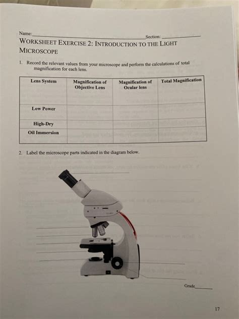 solved name section worksheet exercise 2 introduction to