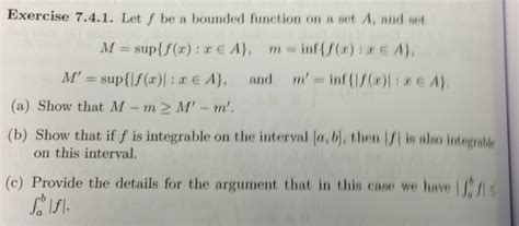 Solved Let F Be A Bounded Function On A Set A And Set M