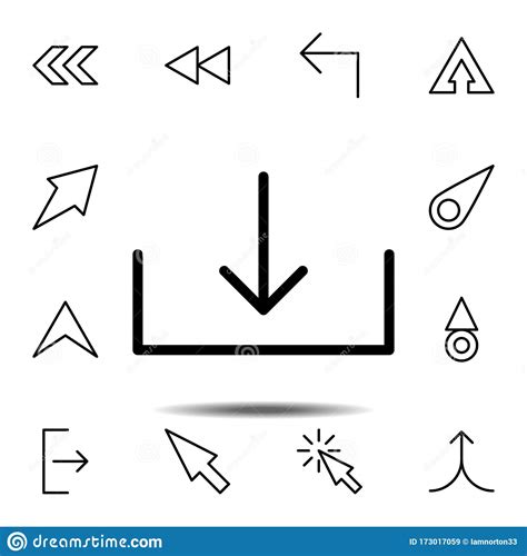arrow download icon simple thin line outline vector element of arrow